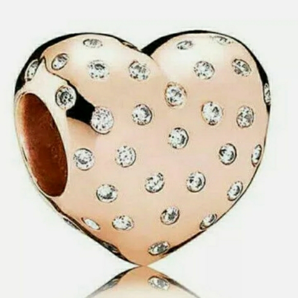 Pandora | Jewelry | Pandora Rose Gold Sparkling Hearts Charm | Poshmark